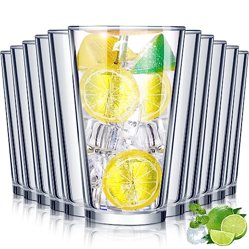 Inbagi 18 Pcs 16oz Highball Drinking Glasses Set Clear Glass Cups Crystal Bar Tall Pint Pub Beer Glasses Basics Tumbler Glassware for Kitchen Everyday Dinner Water Wine Iced Tea Juice Gifts