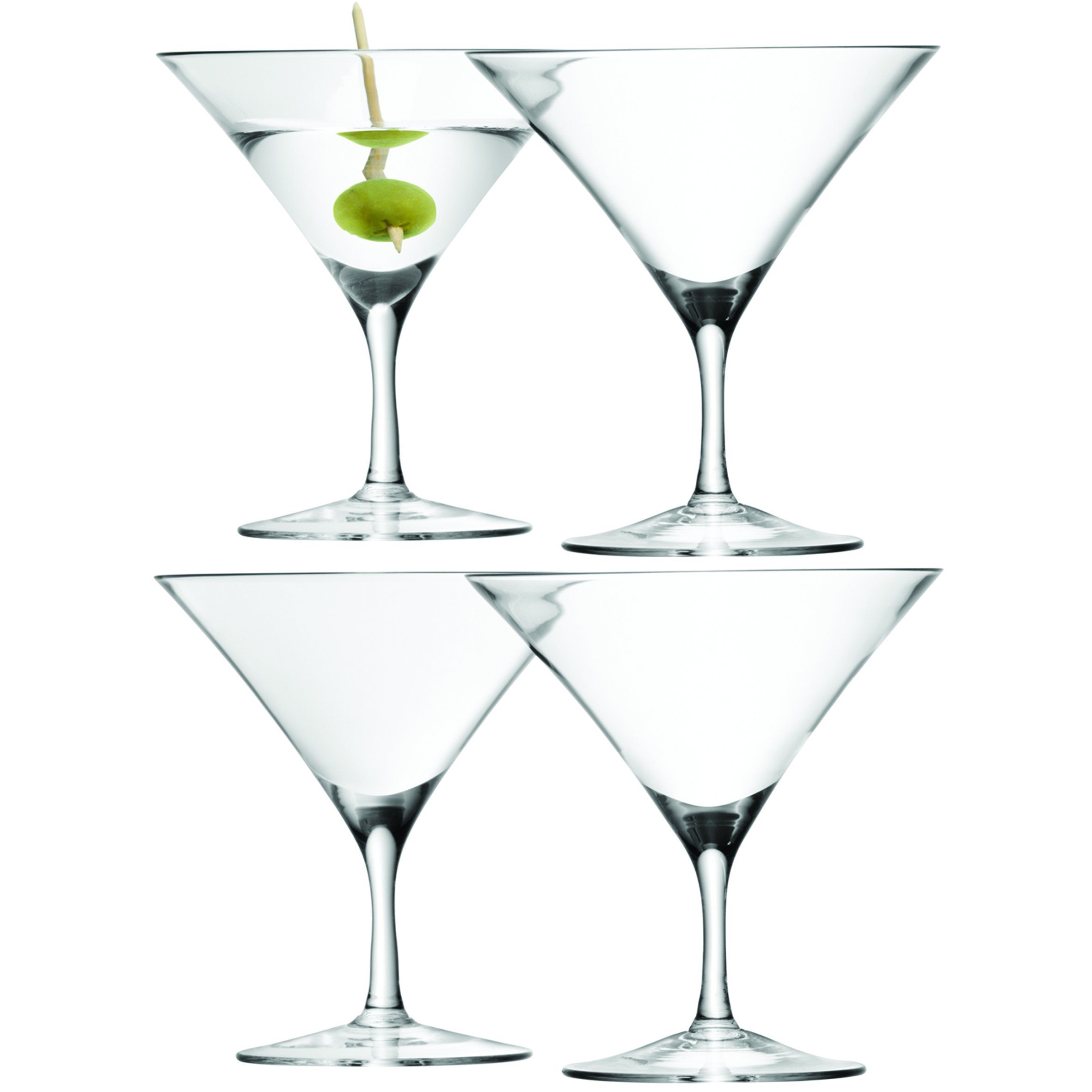 LSA International Bar Martini Glass 6 fl oz Clear x 4, H4.75in