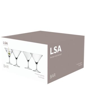 LSA International Bar Martini Glass 6 fl oz Clear x 4, H4.75in