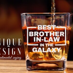 Onebttl Gifts for Brother in Law from Sister in Law, Funny Gift Idea for the Best Brother for Christmas, Birthday, Whiskey Glass - Best Brother in Law in the Galaxy