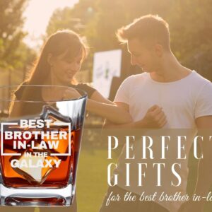 Onebttl Gifts for Brother in Law from Sister in Law, Funny Gift Idea for the Best Brother for Christmas, Birthday, Whiskey Glass - Best Brother in Law in the Galaxy