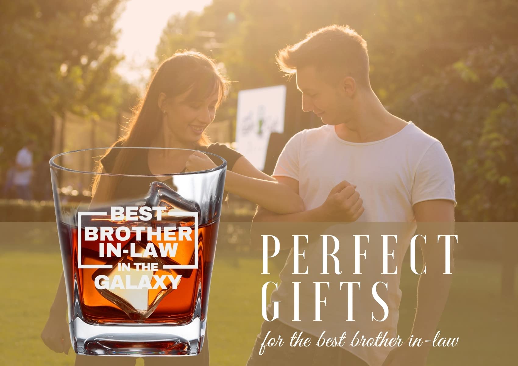 Onebttl Gifts for Brother in Law from Sister in Law, Funny Gift Idea for the Best Brother for Christmas, Birthday, Whiskey Glass - Best Brother in Law in the Galaxy