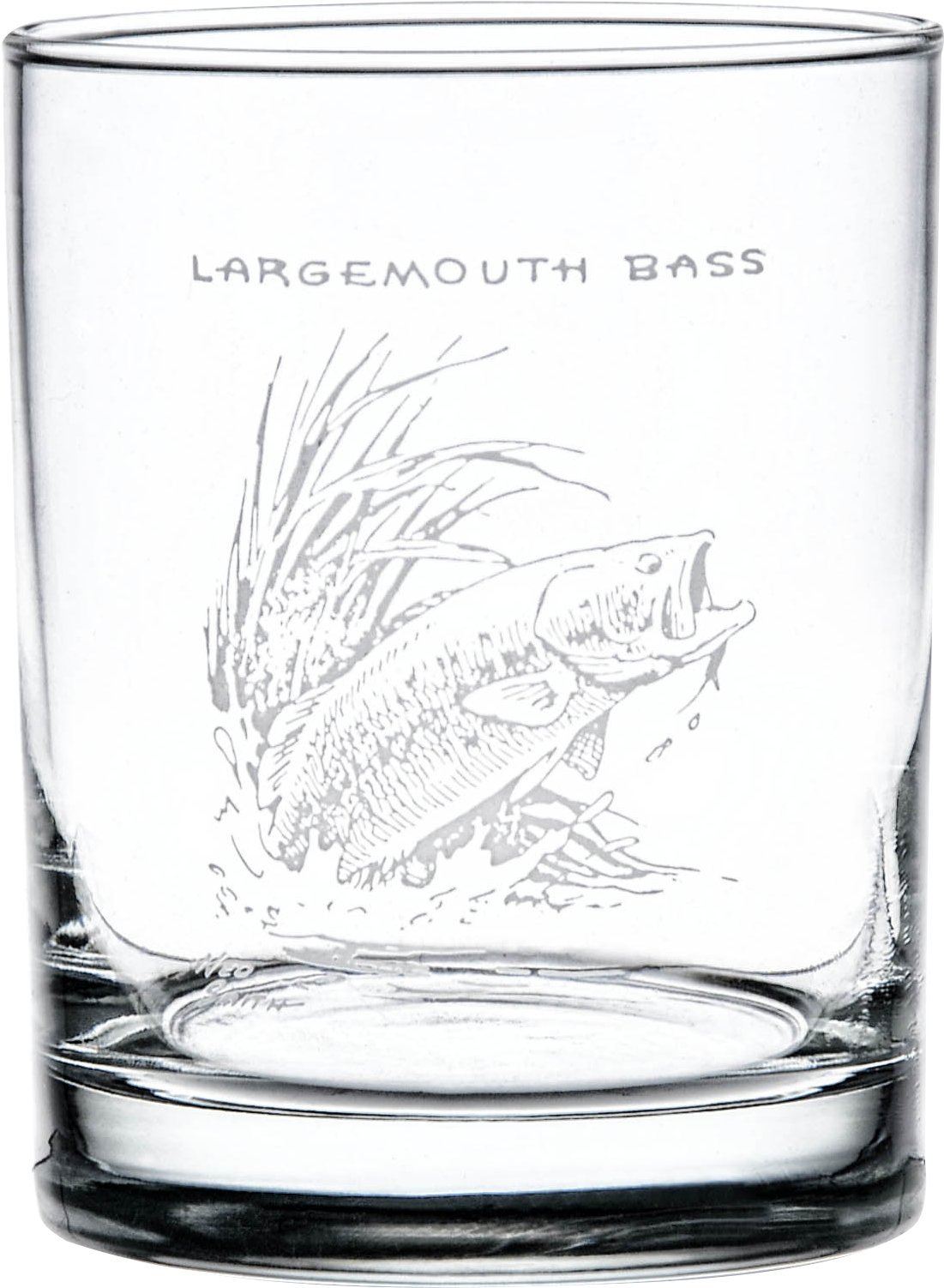 Culver Ned Smith Freshwater Fish 14-Ounce (DOF) Double Old Fashioned Glass Assorted Set of 4