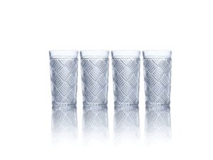 mikasa ballard braid highball glass, 11.9-ounce, set of 4