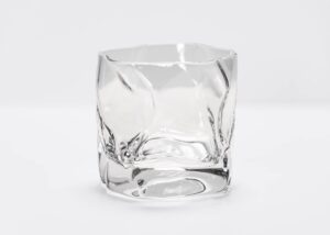 christopher walton the warped. handmade bourbon rocks glass, 8.5oz, set of 2 in gift box