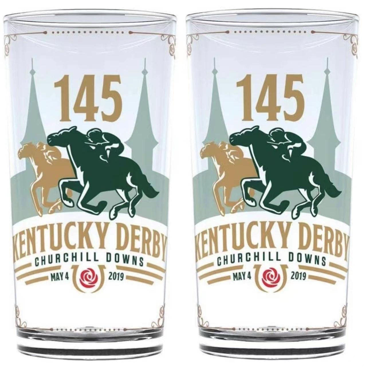 2019 Kentucky Derby Mint Julep Glass - Official Glassware of the 145th Kentucky Derby - Set of 2