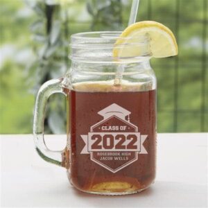 personalization universe class of etched graduation glass mason jar