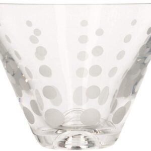 Mikasa 'Cheers' Stemless Martini Glasses/Martini Cocktail Glasses with Decorative Etching, Crystal Glass, Silver Effect, 400 ml, Set of 4