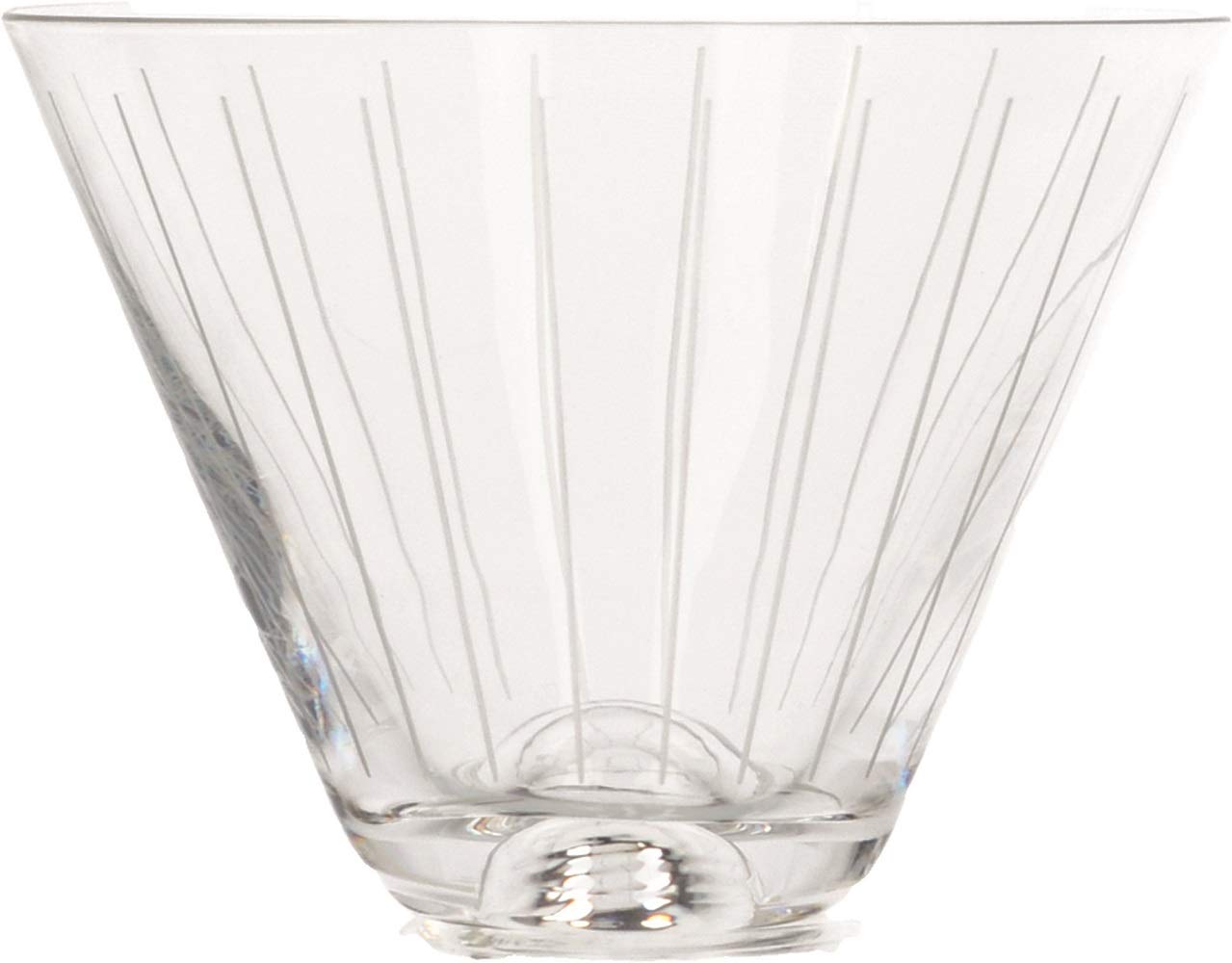 Mikasa 'Cheers' Stemless Martini Glasses/Martini Cocktail Glasses with Decorative Etching, Crystal Glass, Silver Effect, 400 ml, Set of 4