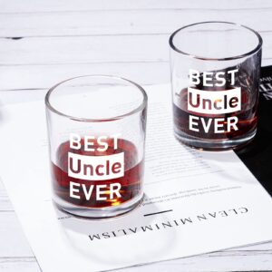 Best Uncle Ever Whiskey Glass, Funny Dad Gift for Him Uncle Dad Grandfather Husband, Special Uncle Rock Glass for Father’s Day Birthday Christmas Retirement, 10 Oz