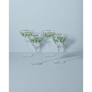 Lenox 893570 Holiday Decal 4-Piece Martini Glass Set