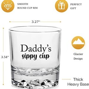 Daddy's Sippy Cup Whiskey Scotch Glass 10oz, Unique Gag Gifts for New Dad, Funny Birthday Retirement Father ‘s Day Christmas Gift for New Dads Father Husband Papa from Daughter Son Kids