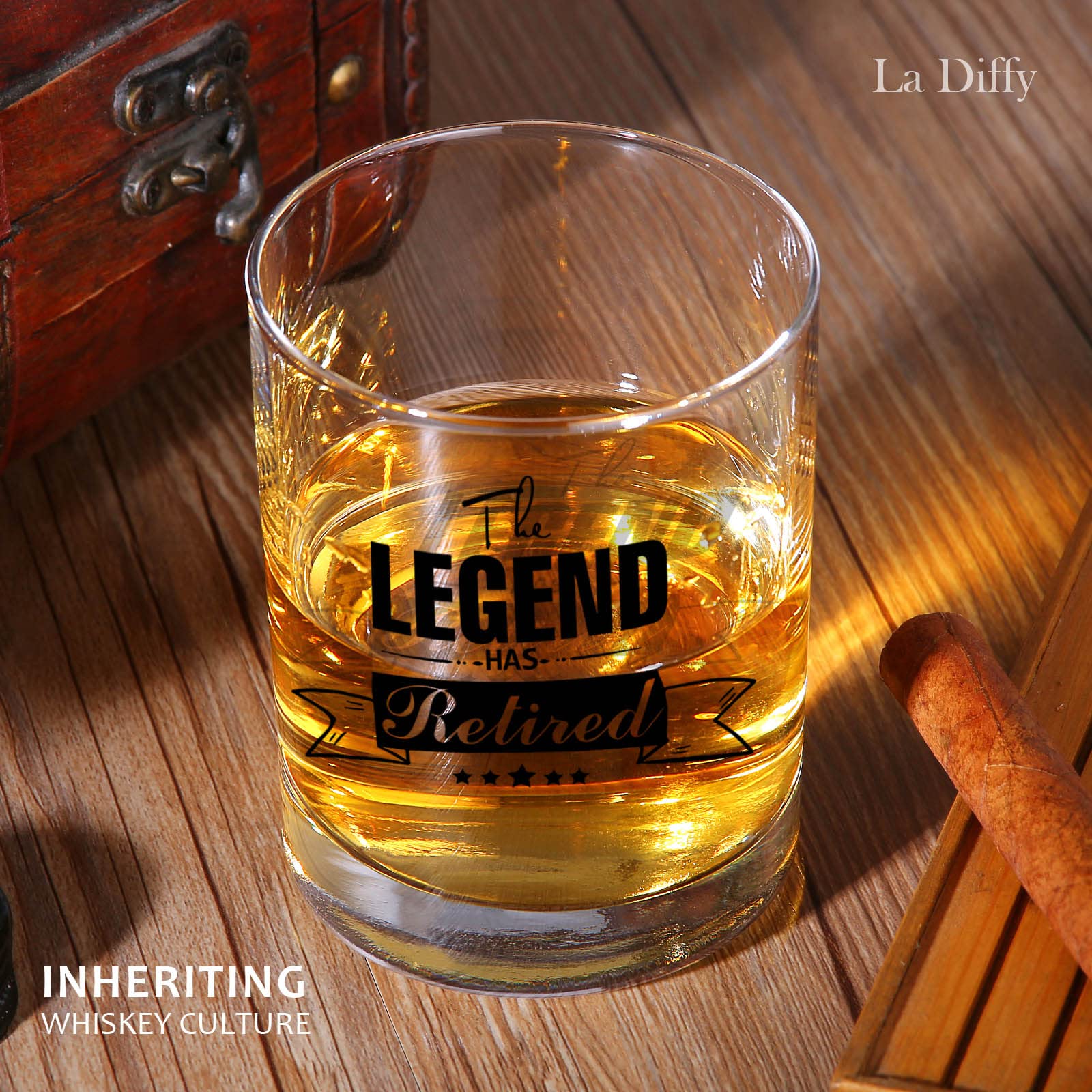 Retirement Gifts for Men women 2023 Whiskey Glasses Retirement Party Decorations The Legend has Retired Gag Gifts for Coworkers Boss Dad Husband Friends Bourbon Scotch Glass 12 oz