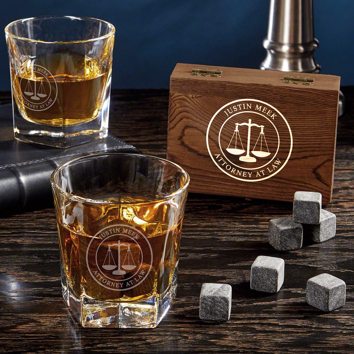 Scales of Justice Personalized Whiskey Gifts for Lawyers (Custom Product)