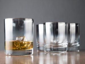 barski glass - double old fashioned - tumblers - smoked - for whiskey - bourbon - water - beverage - drinking glasses - set of 4-10 oz. - made in europe