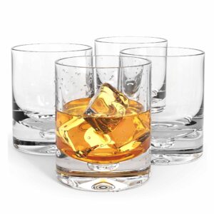 badash galaxy crystal old fashioned glasses - set of 4 mouth-blown lead-free crystal 8 oz. rocks glasses for whiskey, bourbon & scotch