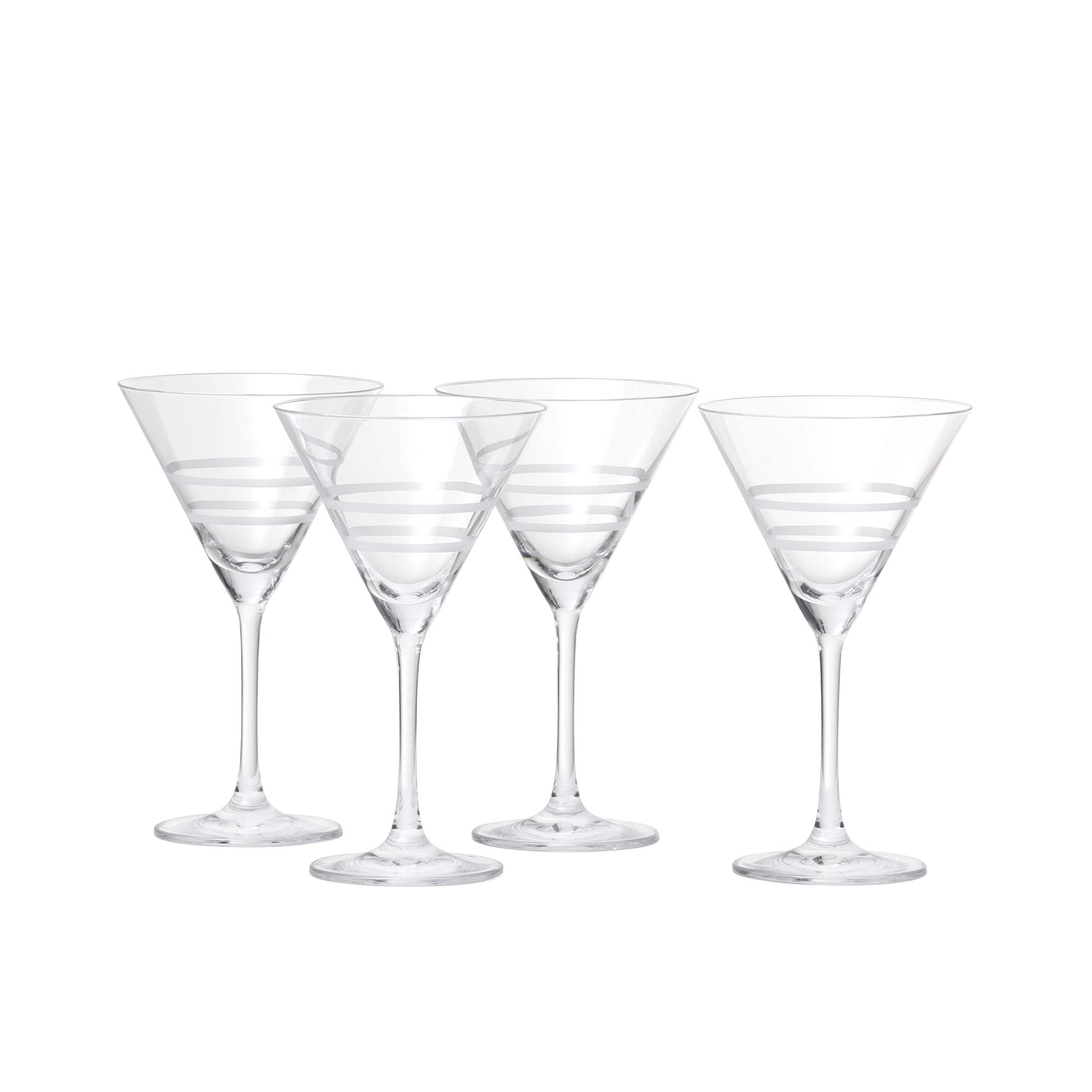 Crafthouse By Fortessa Professional Charles Joly, Etched Schott Zwiesel Tritan 9.9 oz Barware/Cocktail, Set of 4, Martini Glass