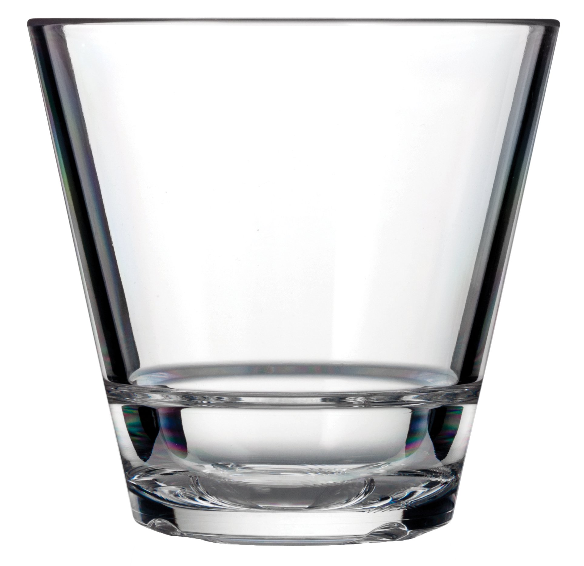 Drinique Unbreakable Caliber Rocks Whiskey Glass (Set of 4) 9.5oz Old Fashioned Whiskey Glasses - Stackable, Shatterproof, Dishwasher Safe - Clear