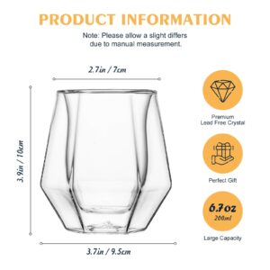 ONE TO LAST Whiskey Glasses Set of 2 - Hand Blown Double Walled Glass, Thick Rocks Glasses with Premium Gift Box - Perfect for Scotch, Bourbon and Old Fashioned Cocktails. (6.7oz(200ml))