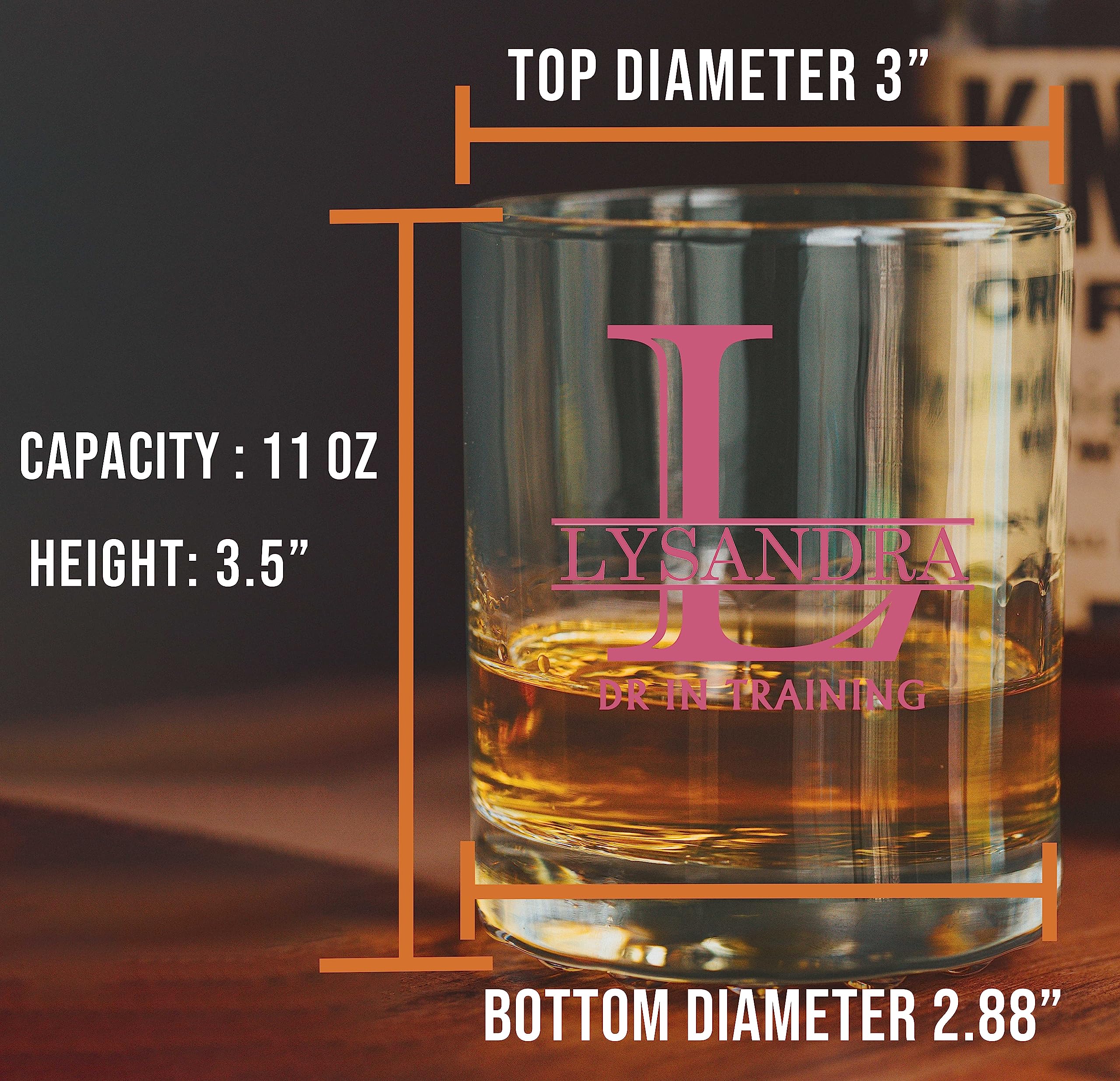 Personalized Printed 11oz Whiskey Glass - Custom Bourbon Christmas Gifts for Men, Dad Scotch Drinking Birthday Glasses, Groomsmen, Liquor Cocktail Rocks Old Fashioned, Halpert