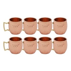 Buddha4all 2 Oz. Solid Copper Mini Moscow Mule Shot Mug Set Authentic 100% Solid Copper Hammered Moscow Mule Mug 2-Oz Shot Glass - Set