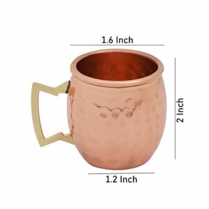 Buddha4all 2 Oz. Solid Copper Mini Moscow Mule Shot Mug Set Authentic 100% Solid Copper Hammered Moscow Mule Mug 2-Oz Shot Glass - Set