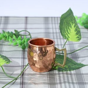 Buddha4all 2 Oz. Solid Copper Mini Moscow Mule Shot Mug Set Authentic 100% Solid Copper Hammered Moscow Mule Mug 2-Oz Shot Glass - Set