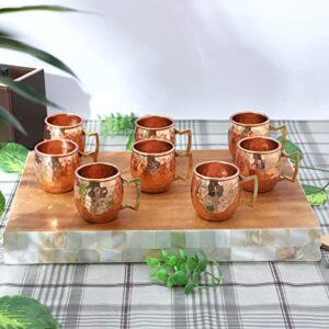 Buddha4all 2 Oz. Solid Copper Mini Moscow Mule Shot Mug Set Authentic 100% Solid Copper Hammered Moscow Mule Mug 2-Oz Shot Glass - Set