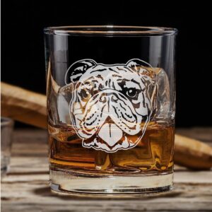 Promotion & Beyond Bulldog Face Cute Whiskey Glass - Funny Gift for Dad Uncle Grandpa From Daughter Son Wife - Father's Day