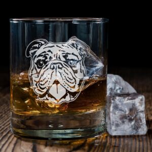 Promotion & Beyond Bulldog Face Cute Whiskey Glass - Funny Gift for Dad Uncle Grandpa From Daughter Son Wife - Father's Day