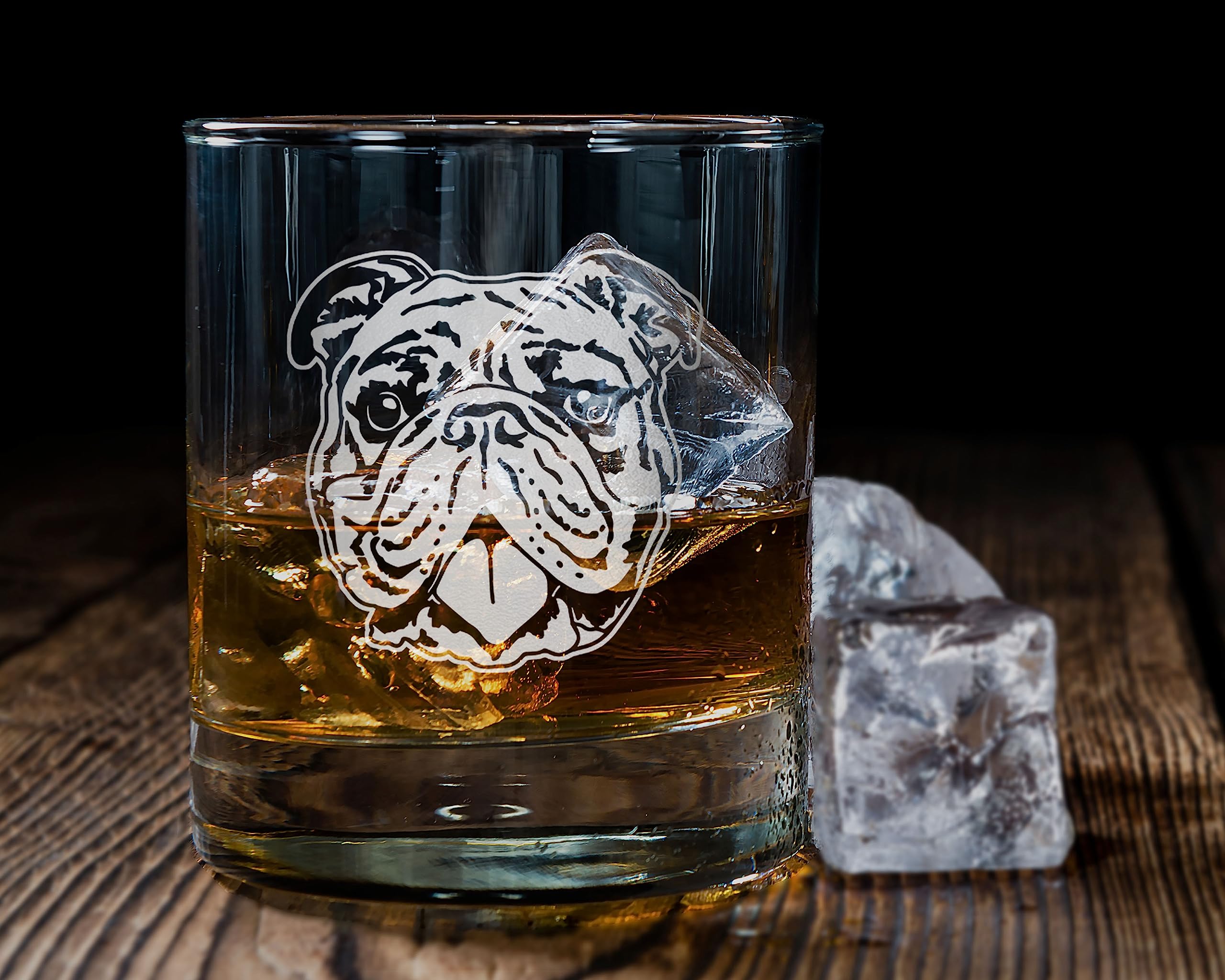 Promotion & Beyond Bulldog Face Cute Whiskey Glass - Funny Gift for Dad Uncle Grandpa From Daughter Son Wife - Father's Day