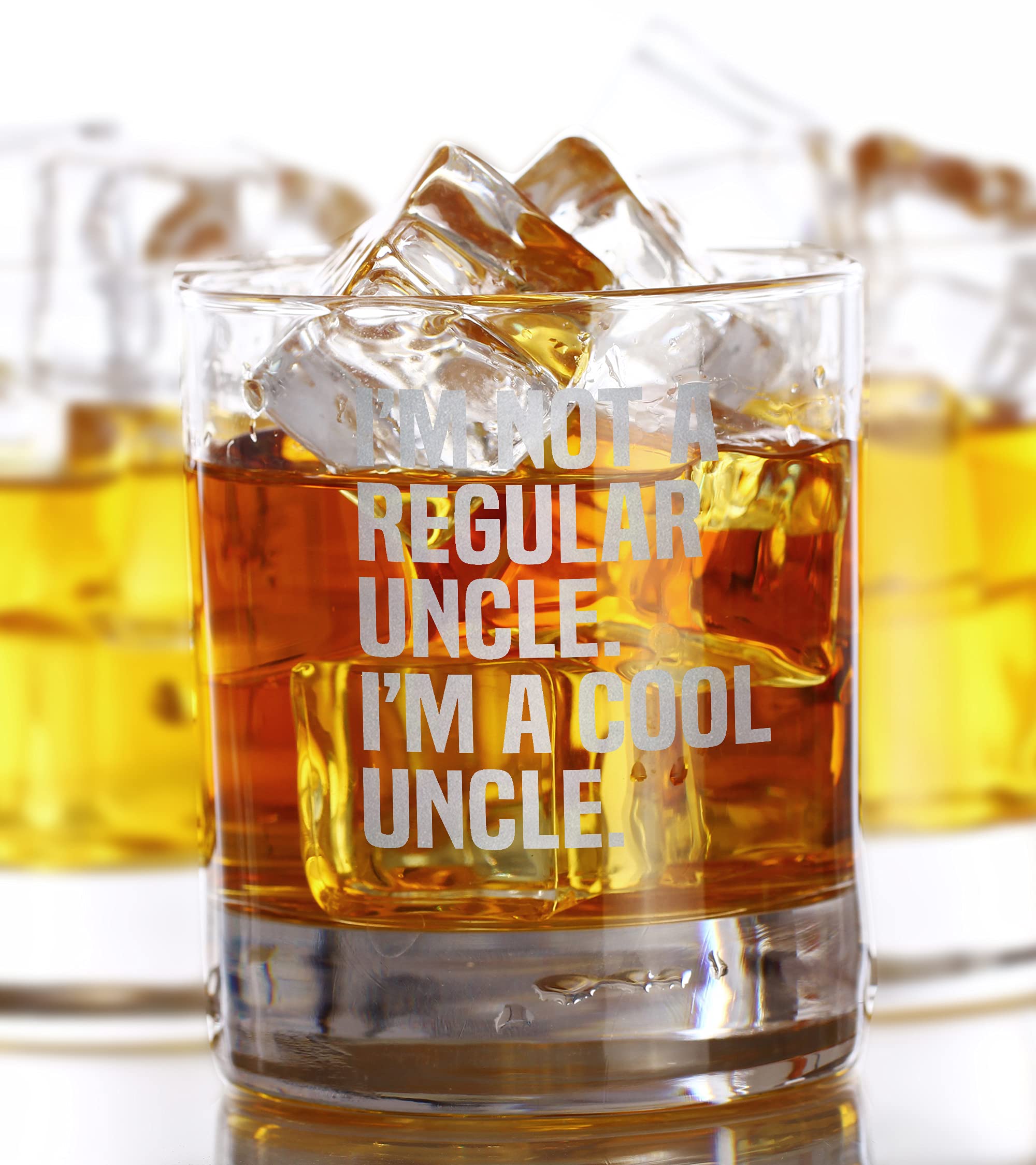 Promotion & Beyond I'M NOT A REGULAR UNCLE I'M A COOL UNCLE Whiskey Glass - Funny Gift for Dad Uncle Grandpa From Daughter Son Wife - Father's Day