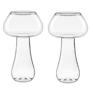 doitool 2pcs mushroom cocktail glass creative martini glasses novelty drink cup wine goblets champagne cups for home bar party