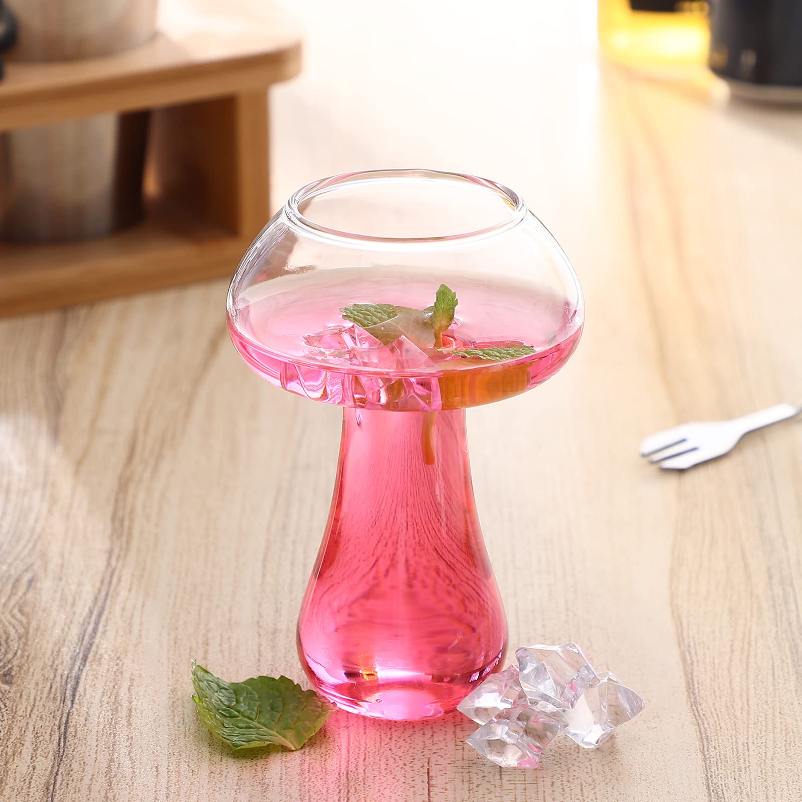 DOITOOL 2pcs Mushroom Cocktail Glass Creative Martini Glasses Novelty Drink Cup Wine Goblets Champagne Cups for Home Bar Party