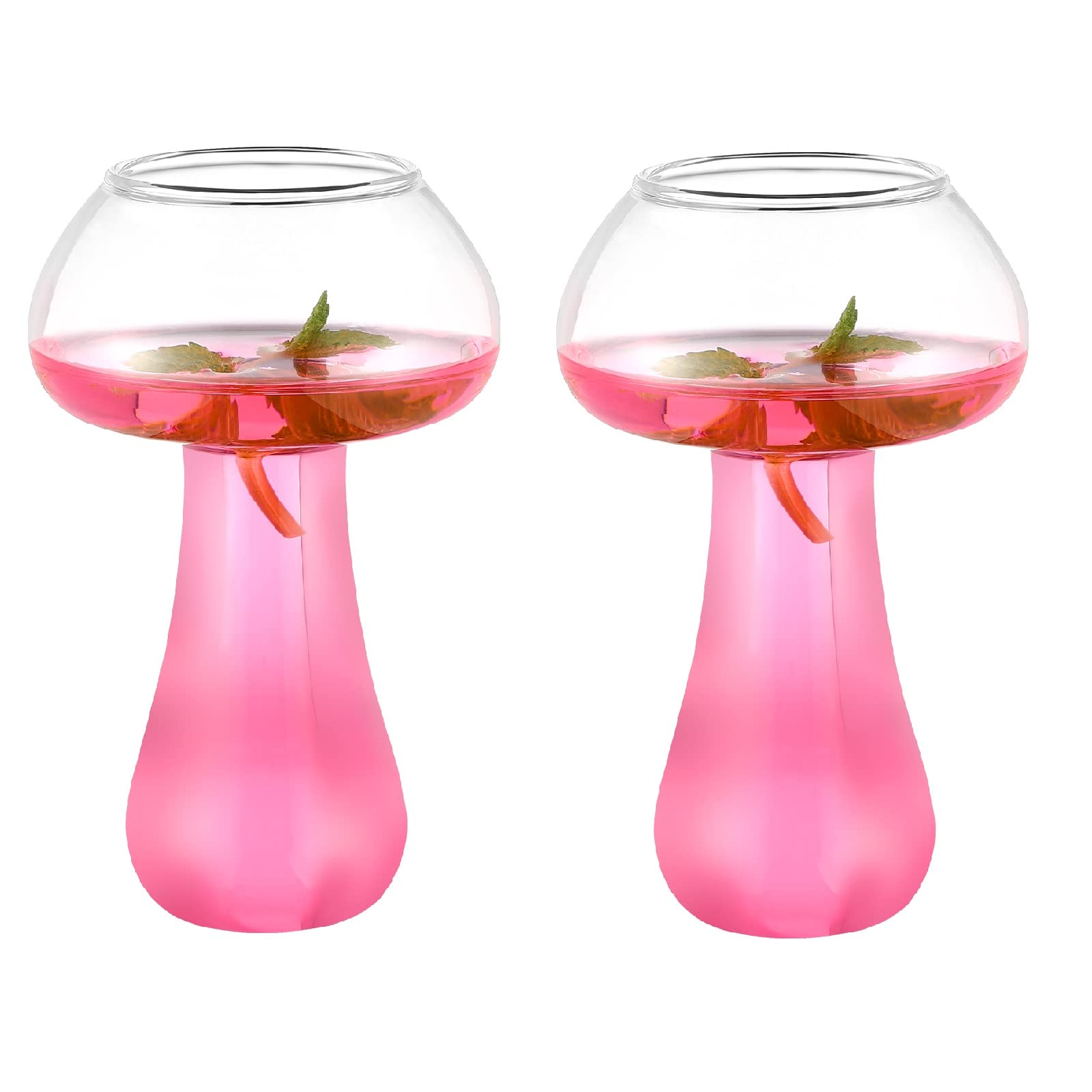 DOITOOL 2pcs Mushroom Cocktail Glass Creative Martini Glasses Novelty Drink Cup Wine Goblets Champagne Cups for Home Bar Party