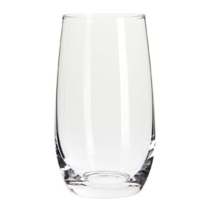 12oz Clear Highball Glasses Set of 6 for Beer, Juice, Mixed Drinks, Cocktails (2 x 5 In)