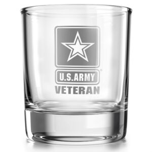 old southern brass u.s. army veteran 10 ounce whiskey glass - officially licensed - american owned & operated