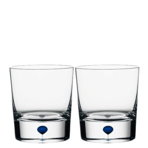 orrefors intermezzo blue 8.33 ounce old fashioned/whiskey, set of 2 -