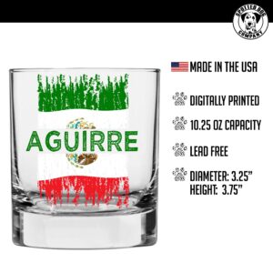 Personalized Printed 11oz Whiskey Glass - Custom Bourbon Christmas Gifts for Men, Dad Scotch Drinking Birthday Glasses, Groomsmen, Liquor Cocktail Rocks Old Fashioned, Mexico Flag