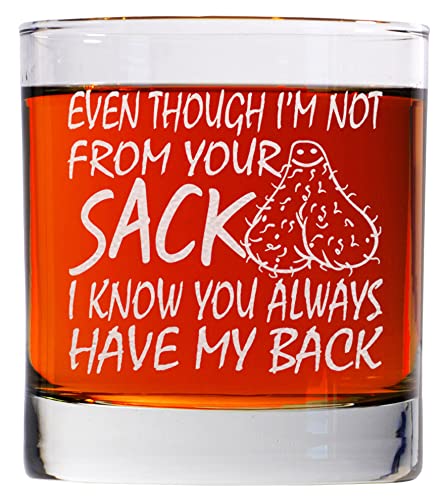 CARVELITA Even Though I'm Not From Your ??? Whiskey Glass - 11oz Old Fashion Bourbon Rocks Glass - Bonus Dad Gifts - Step Dad Gifts - Birthday Gifts For Stepdad - Stepdad Gifts - Sarcastic Gifts