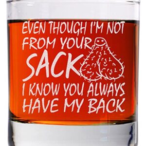 CARVELITA Even Though I'm Not From Your ??? Whiskey Glass - 11oz Old Fashion Bourbon Rocks Glass - Bonus Dad Gifts - Step Dad Gifts - Birthday Gifts For Stepdad - Stepdad Gifts - Sarcastic Gifts