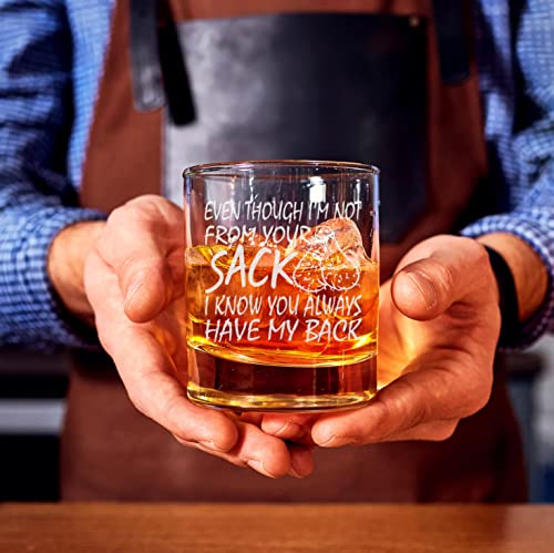 CARVELITA Even Though I'm Not From Your ??? Whiskey Glass - 11oz Old Fashion Bourbon Rocks Glass - Bonus Dad Gifts - Step Dad Gifts - Birthday Gifts For Stepdad - Stepdad Gifts - Sarcastic Gifts