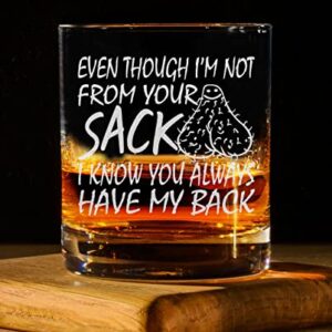 CARVELITA Even Though I'm Not From Your ??? Whiskey Glass - 11oz Old Fashion Bourbon Rocks Glass - Bonus Dad Gifts - Step Dad Gifts - Birthday Gifts For Stepdad - Stepdad Gifts - Sarcastic Gifts