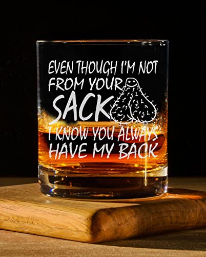 CARVELITA Even Though I'm Not From Your ??? Whiskey Glass - 11oz Old Fashion Bourbon Rocks Glass - Bonus Dad Gifts - Step Dad Gifts - Birthday Gifts For Stepdad - Stepdad Gifts - Sarcastic Gifts