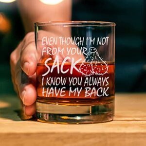 CARVELITA Even Though I'm Not From Your ??? Whiskey Glass - 11oz Old Fashion Bourbon Rocks Glass - Bonus Dad Gifts - Step Dad Gifts - Birthday Gifts For Stepdad - Stepdad Gifts - Sarcastic Gifts