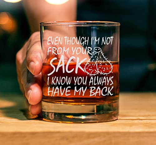 CARVELITA Even Though I'm Not From Your ??? Whiskey Glass - 11oz Old Fashion Bourbon Rocks Glass - Bonus Dad Gifts - Step Dad Gifts - Birthday Gifts For Stepdad - Stepdad Gifts - Sarcastic Gifts