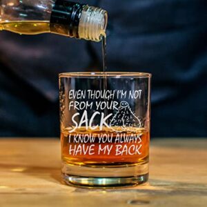 CARVELITA Even Though I'm Not From Your ??? Whiskey Glass - 11oz Old Fashion Bourbon Rocks Glass - Bonus Dad Gifts - Step Dad Gifts - Birthday Gifts For Stepdad - Stepdad Gifts - Sarcastic Gifts