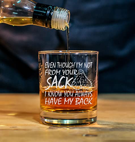 CARVELITA Even Though I'm Not From Your ??? Whiskey Glass - 11oz Old Fashion Bourbon Rocks Glass - Bonus Dad Gifts - Step Dad Gifts - Birthday Gifts For Stepdad - Stepdad Gifts - Sarcastic Gifts