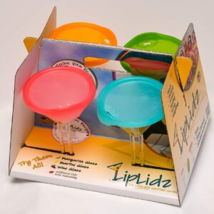 LipLidz ~ 10 oz. Martini Glass w/Attachable Drink-thru Lid (4 Pack)