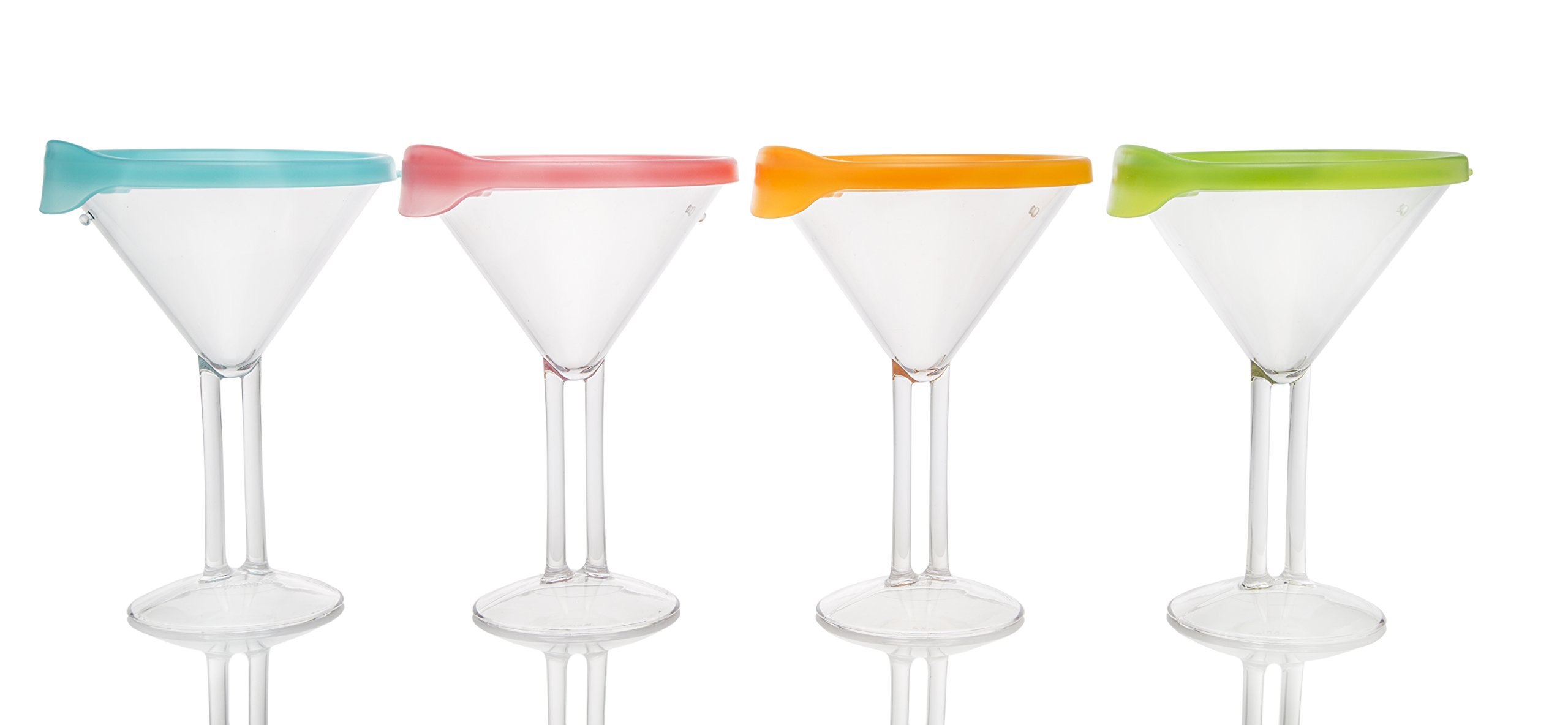 LipLidz ~ 10 oz. Martini Glass w/Attachable Drink-thru Lid (4 Pack)